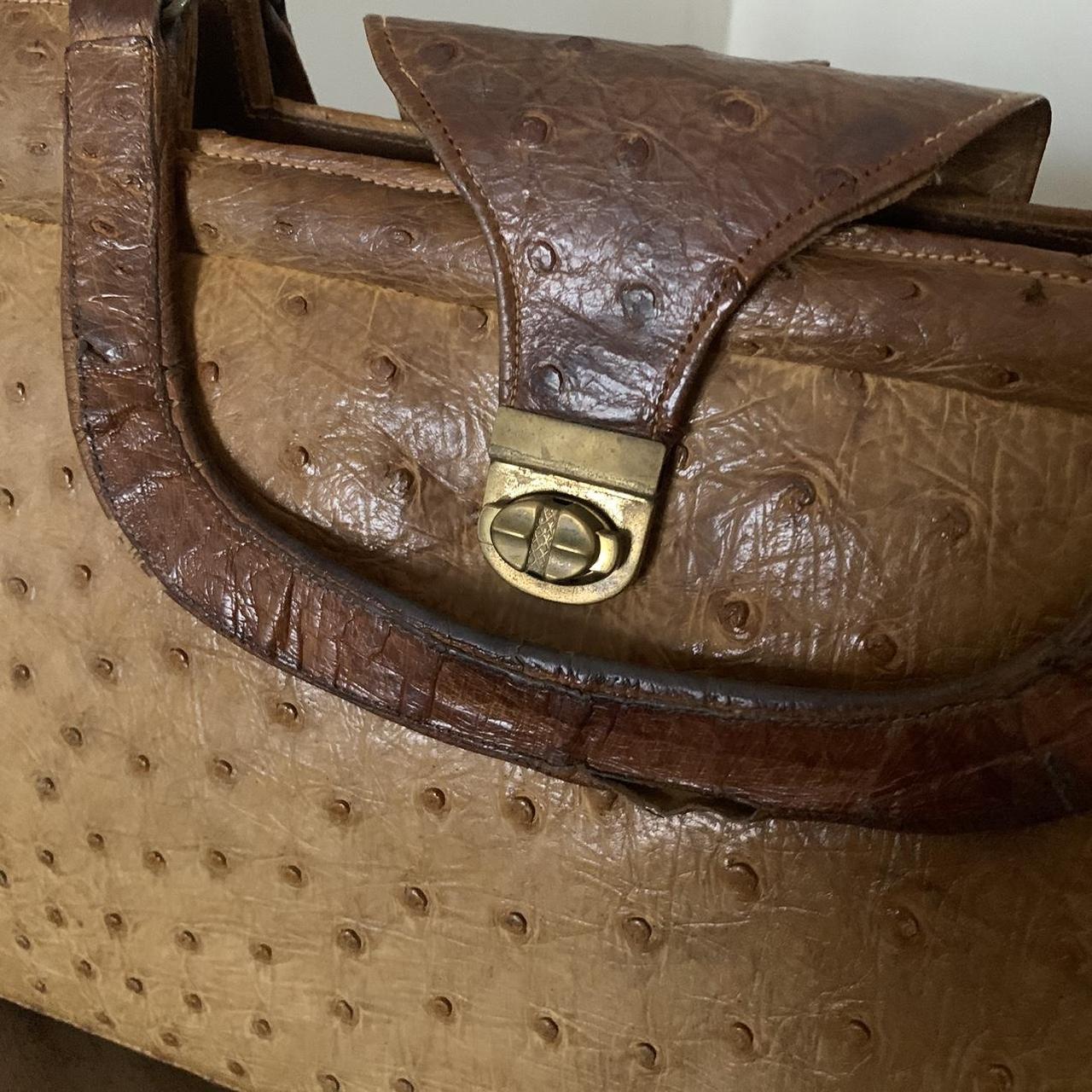 1960s emu leather bag. Structured shape Beautiful... - Depop