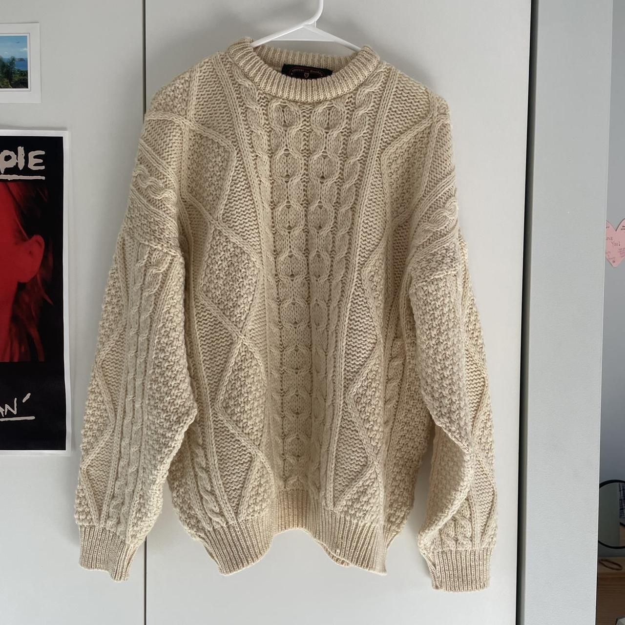 beautiful vintage cream wool sweater authentic... - Depop