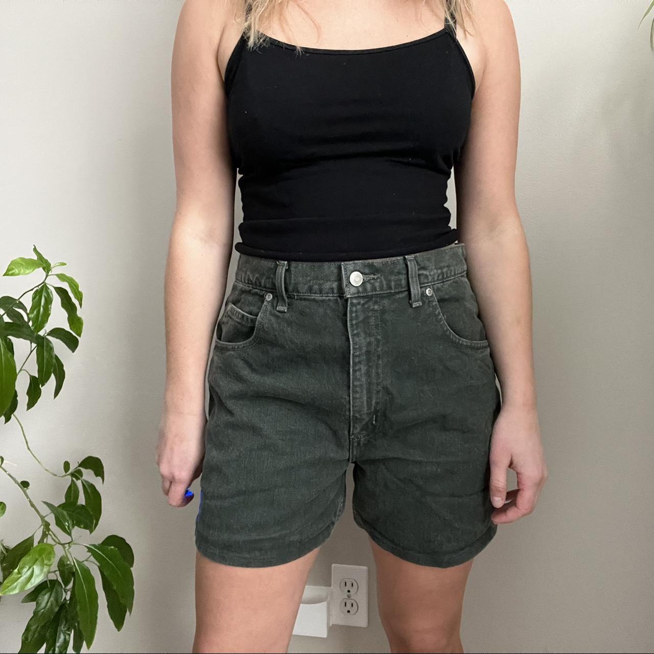 Dark forest green vintage jean shorts. The perfect... - Depop