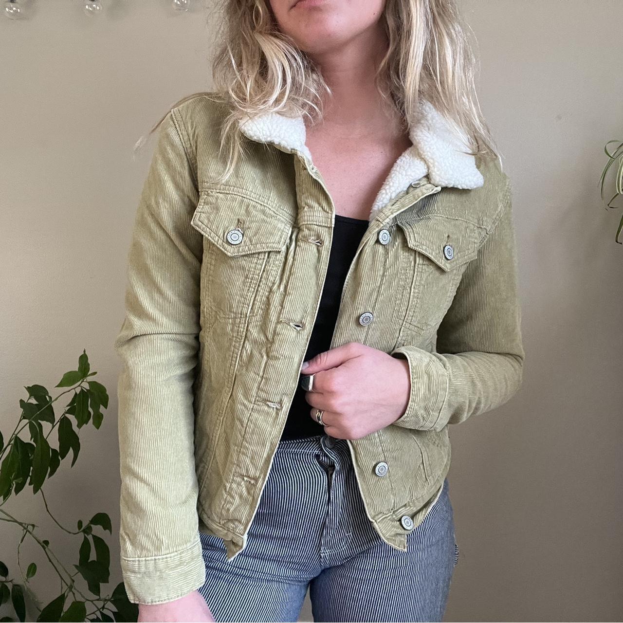 J galt brandy Melville corduroy tan jacket with... - Depop
