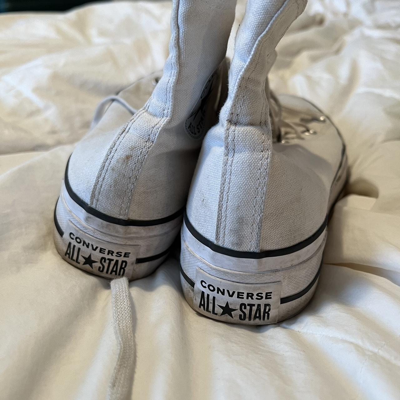 White converse all star platform shoes. A little... - Depop