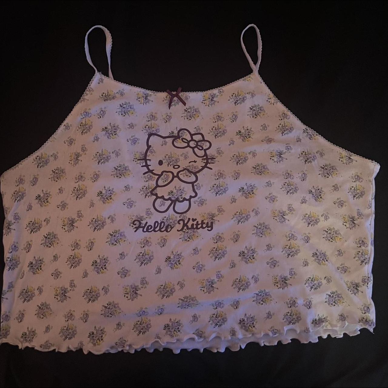 cute hello kitty plus size top with spaghetti... - Depop