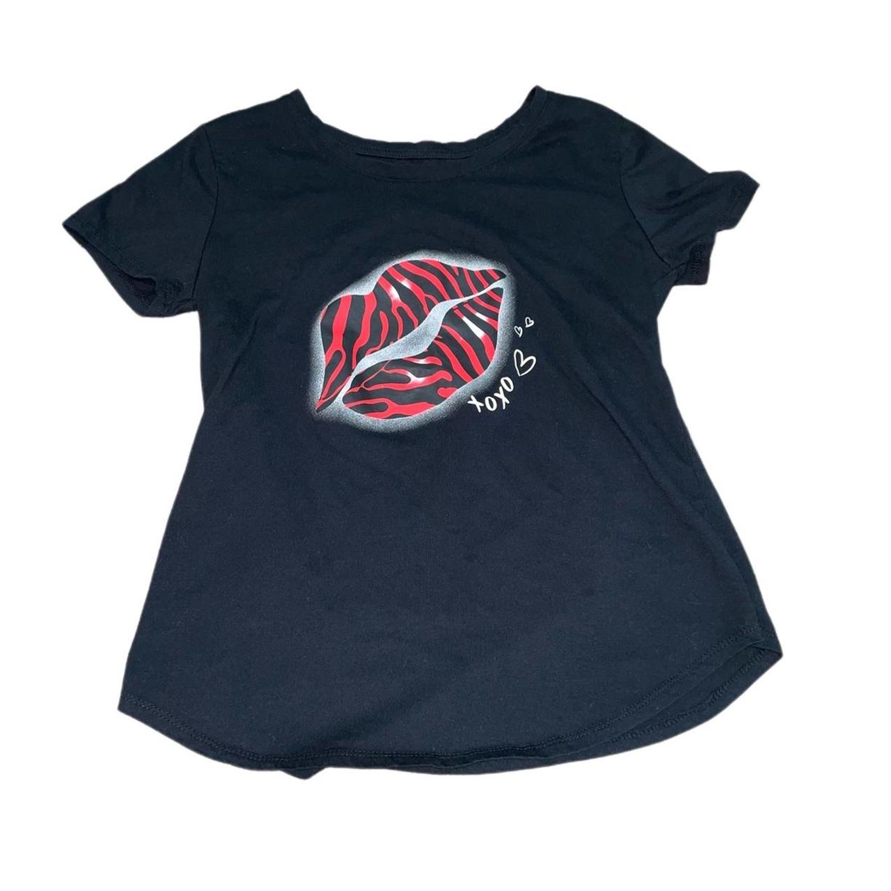 ★y2k Zebra Xoxo Tee★ Black shirt featuring a zebra... - Depop