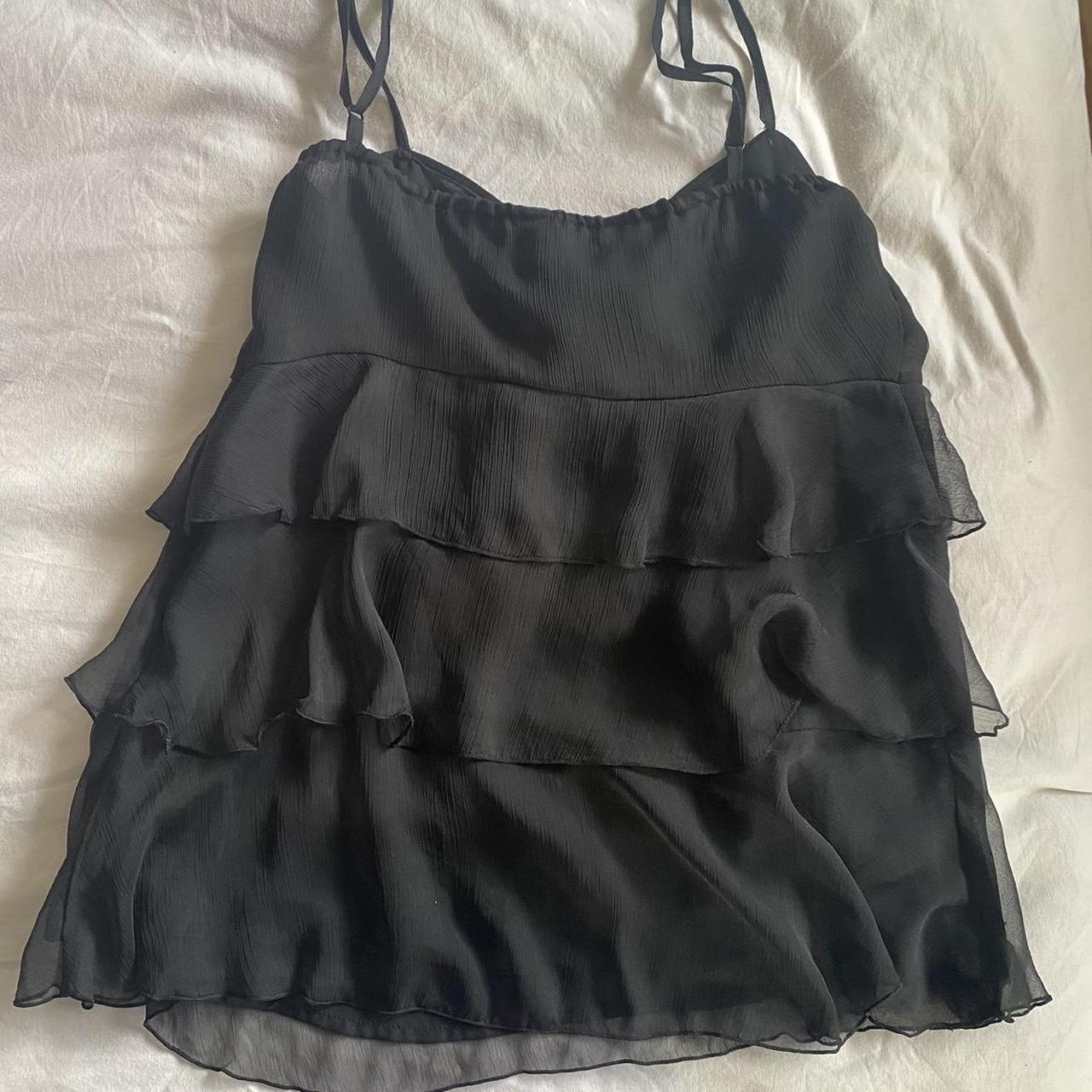 Gorgeous floaty black layered sheer top! Has sheer... - Depop