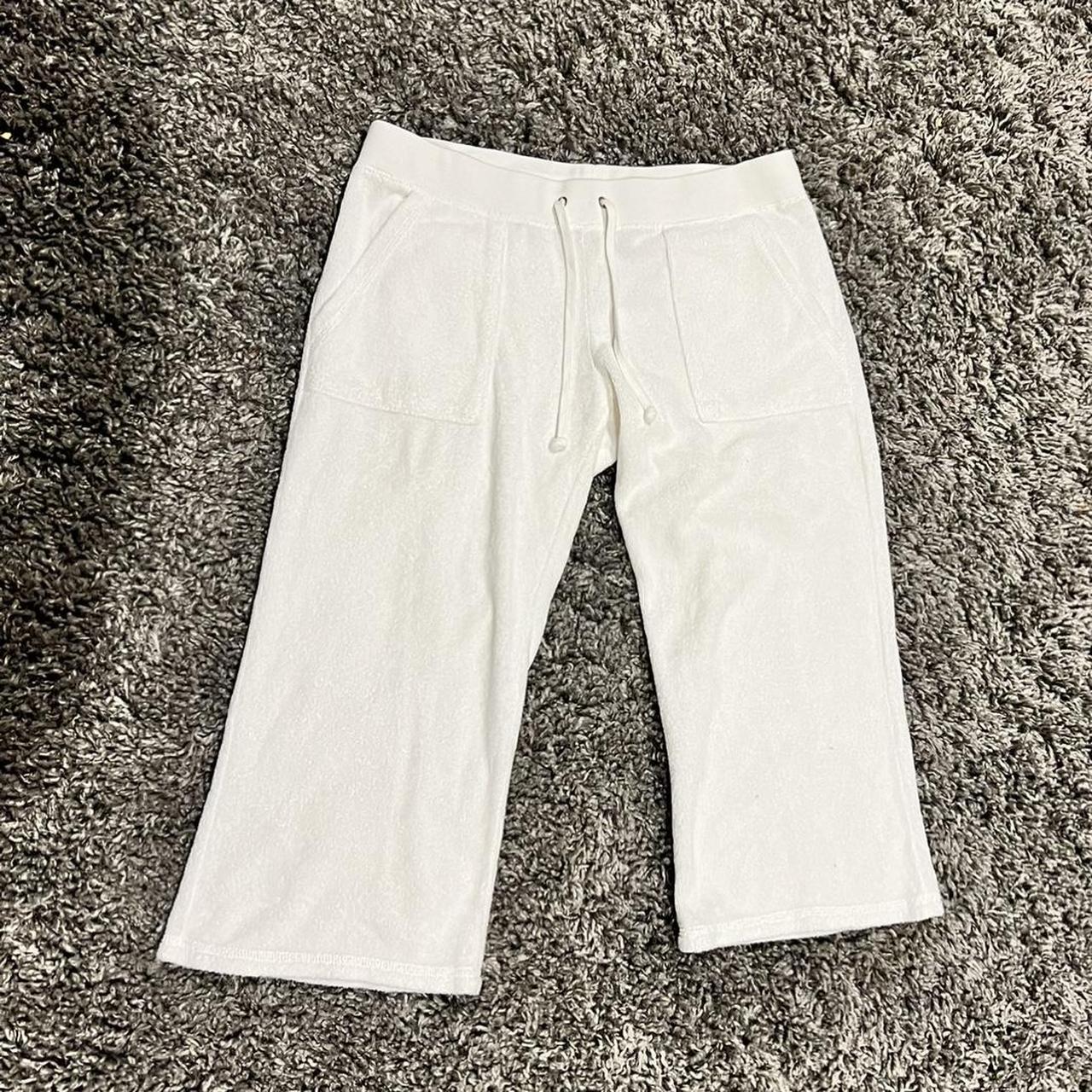 Vintage white juicy terry cloth set (capris and zip... | Depop