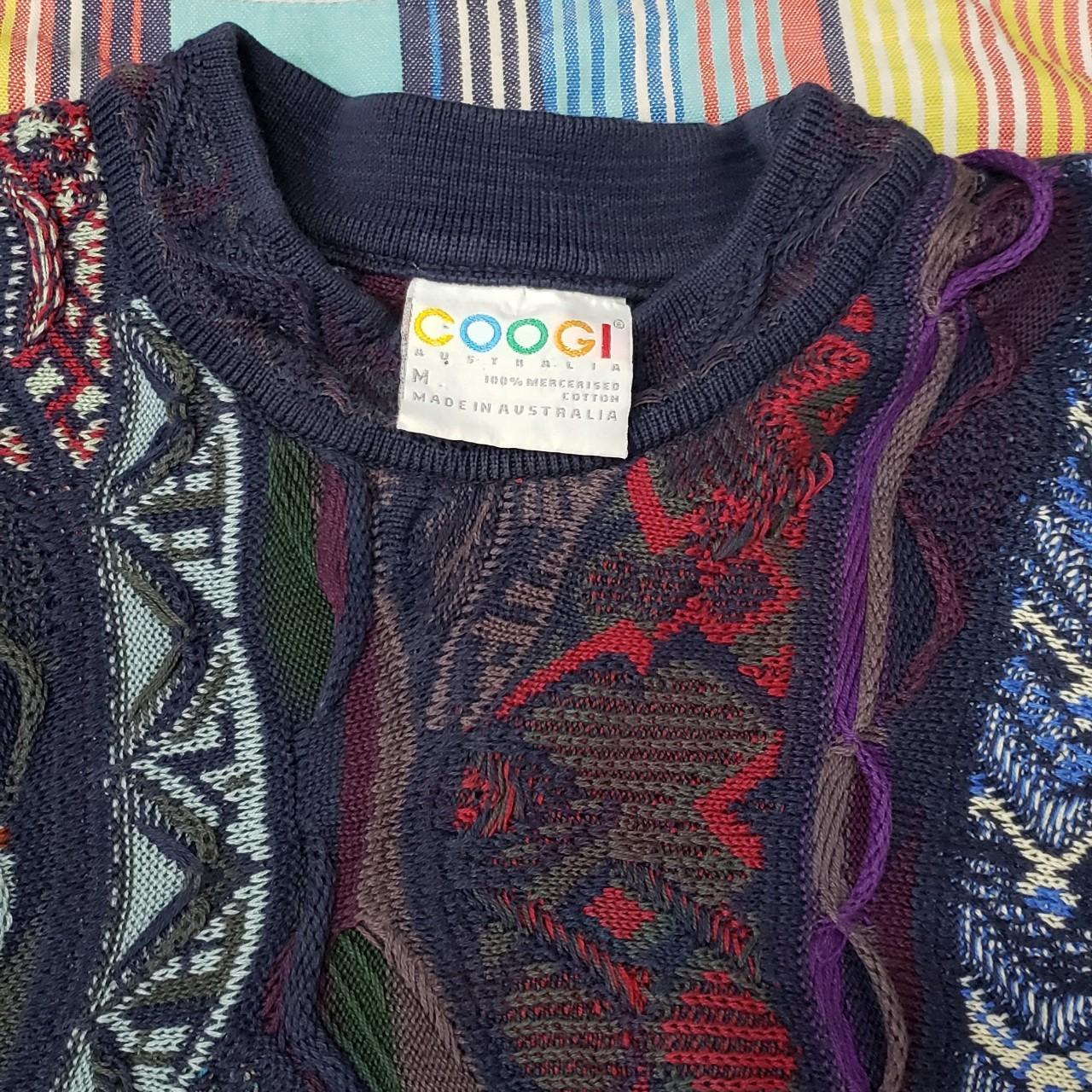 Vintage Coogi Knit Textured Crewneck Sweater Multi... - Depop