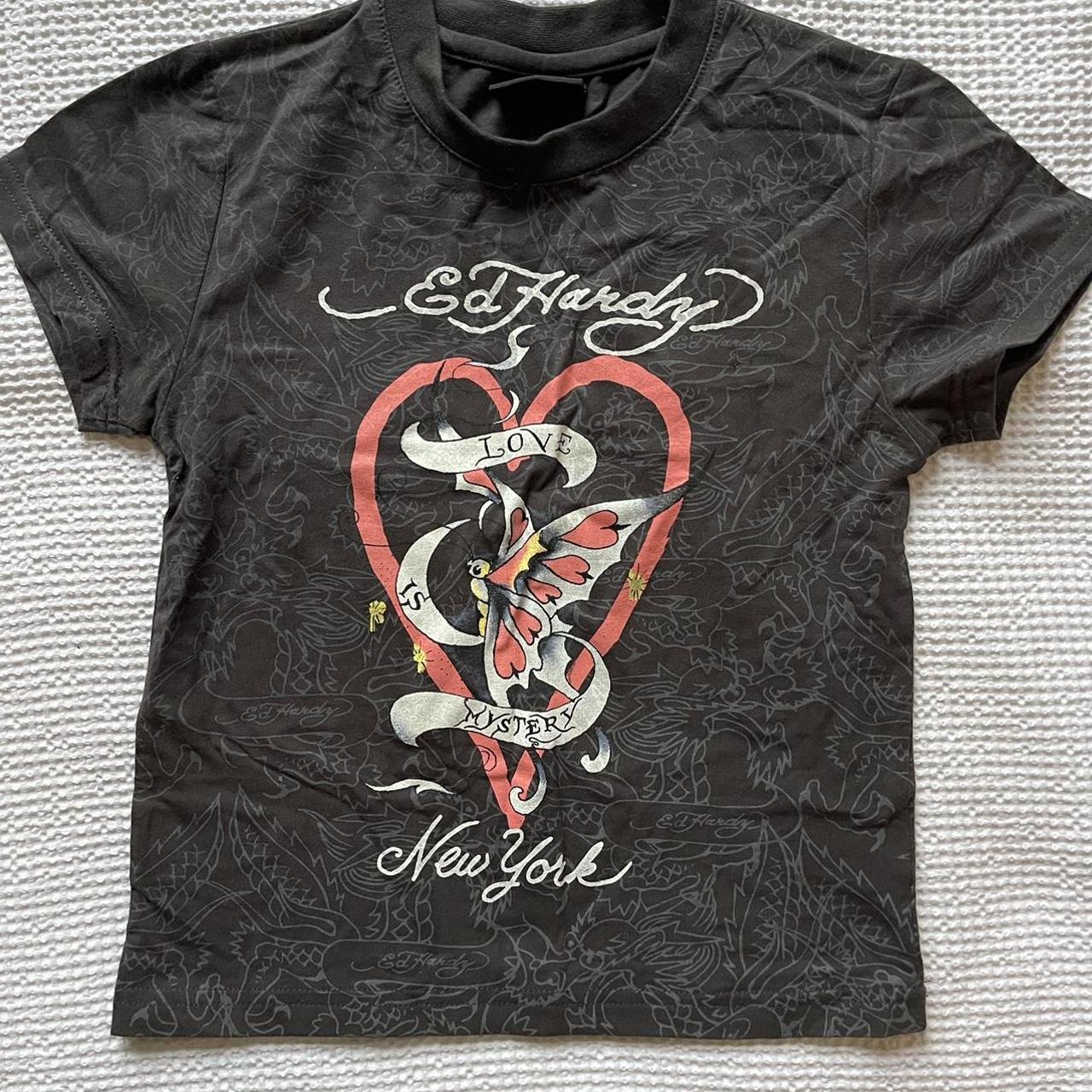 Ed hardy baby tee Worn once so immaculate condition - Depop