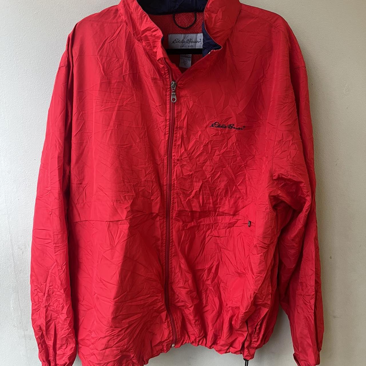 Eddie Bauer Mens tall xl red windbreaker Vintage - Depop