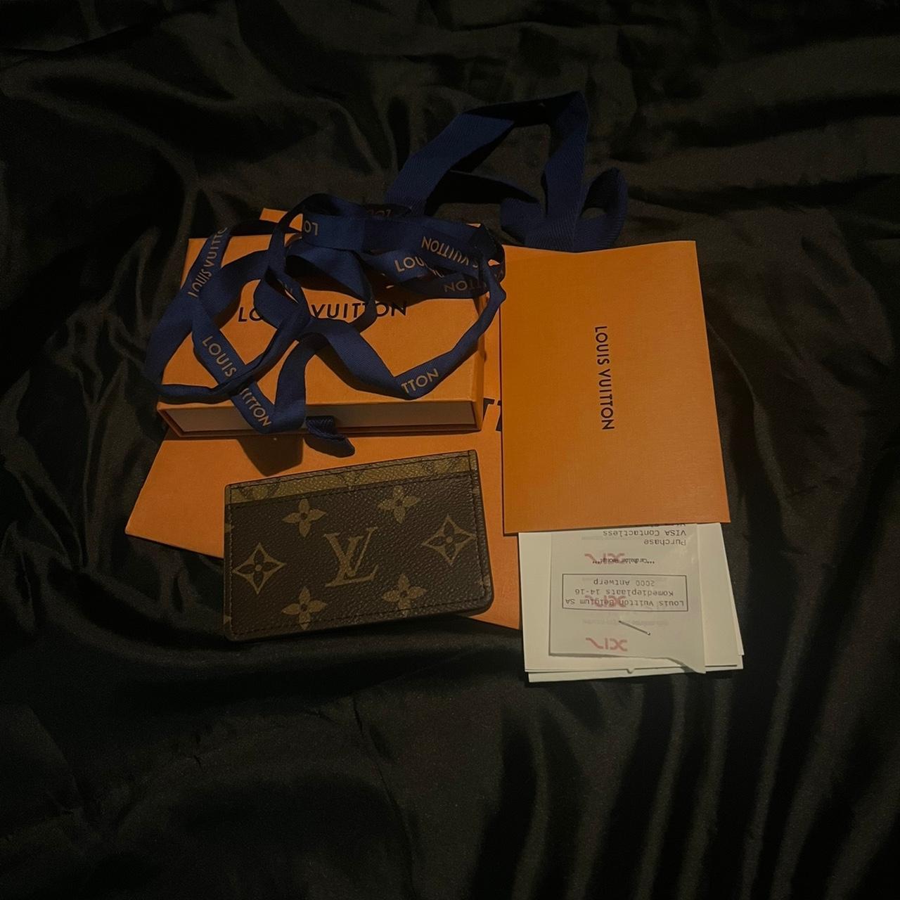 Lv reverse monogram card holder with receipt - Depop