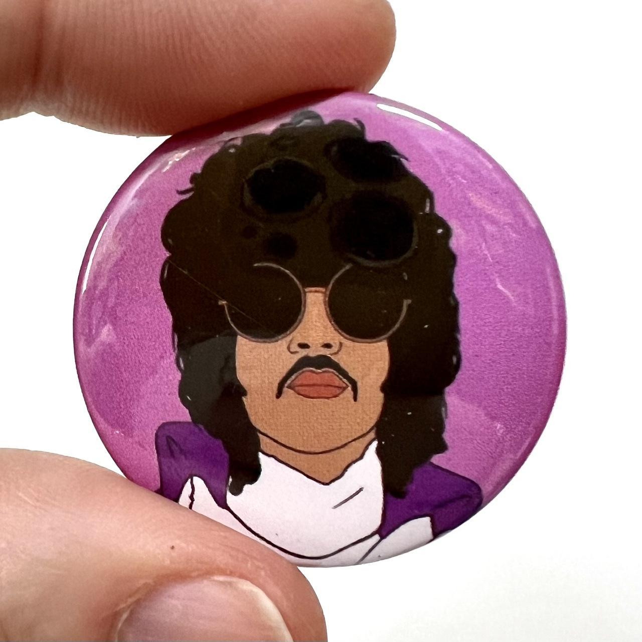 Purple Rain Prince Button Pin Badge 38mm high... - Depop