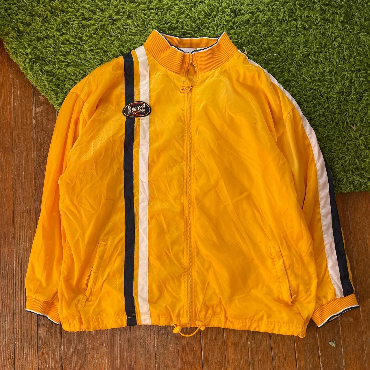 Vintage Reebok jacket // 90s Yellow jacket with... - Depop