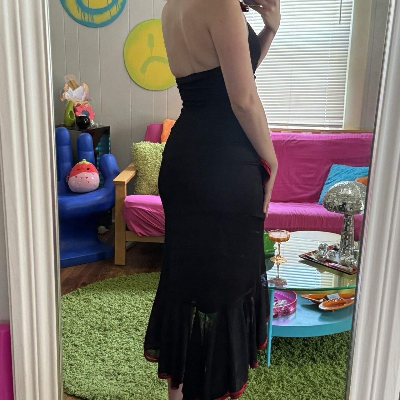 Vintage Rampage formal dress. Black dress with red... - Depop