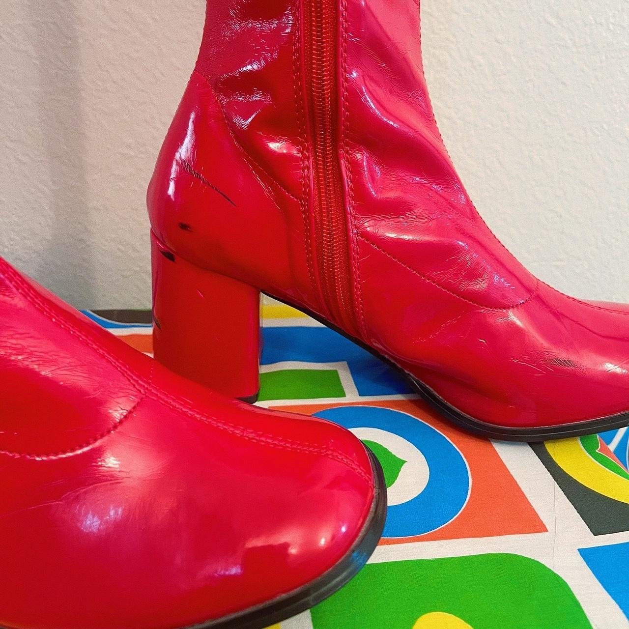 Funtasma Cherry Red Patent GoGo Boots - Size 10... - Depop