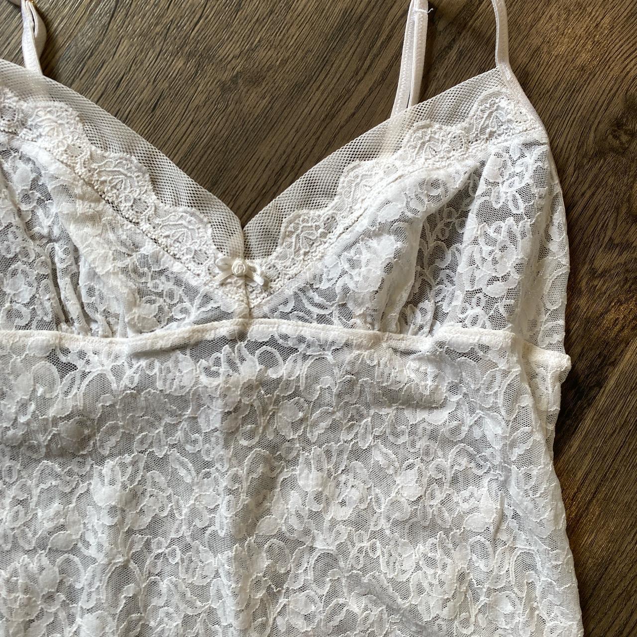 Victoria secret white lace vintage slip dress size... - Depop