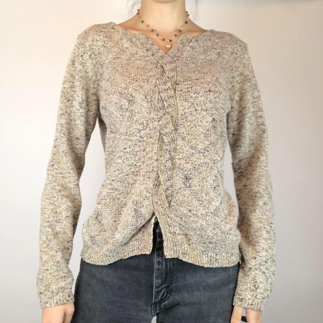 Vintage tan knit sweater Super cute tan knit... - Depop