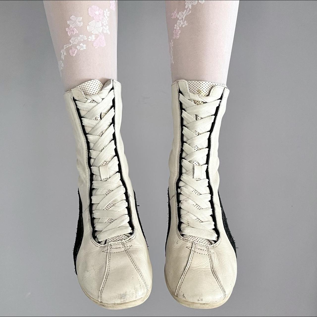 Leather Puma Eskiva boxing boots 🤍 marked women’s... - Depop