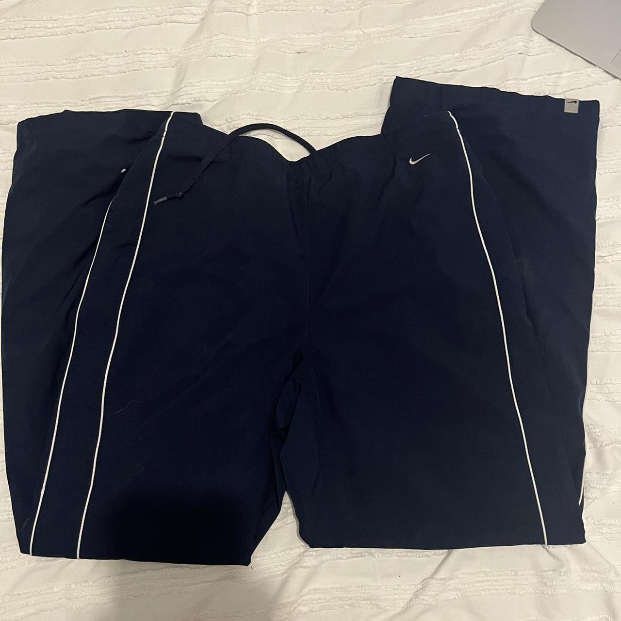 Nike shell trackies Navy and white Size M Fits... - Depop