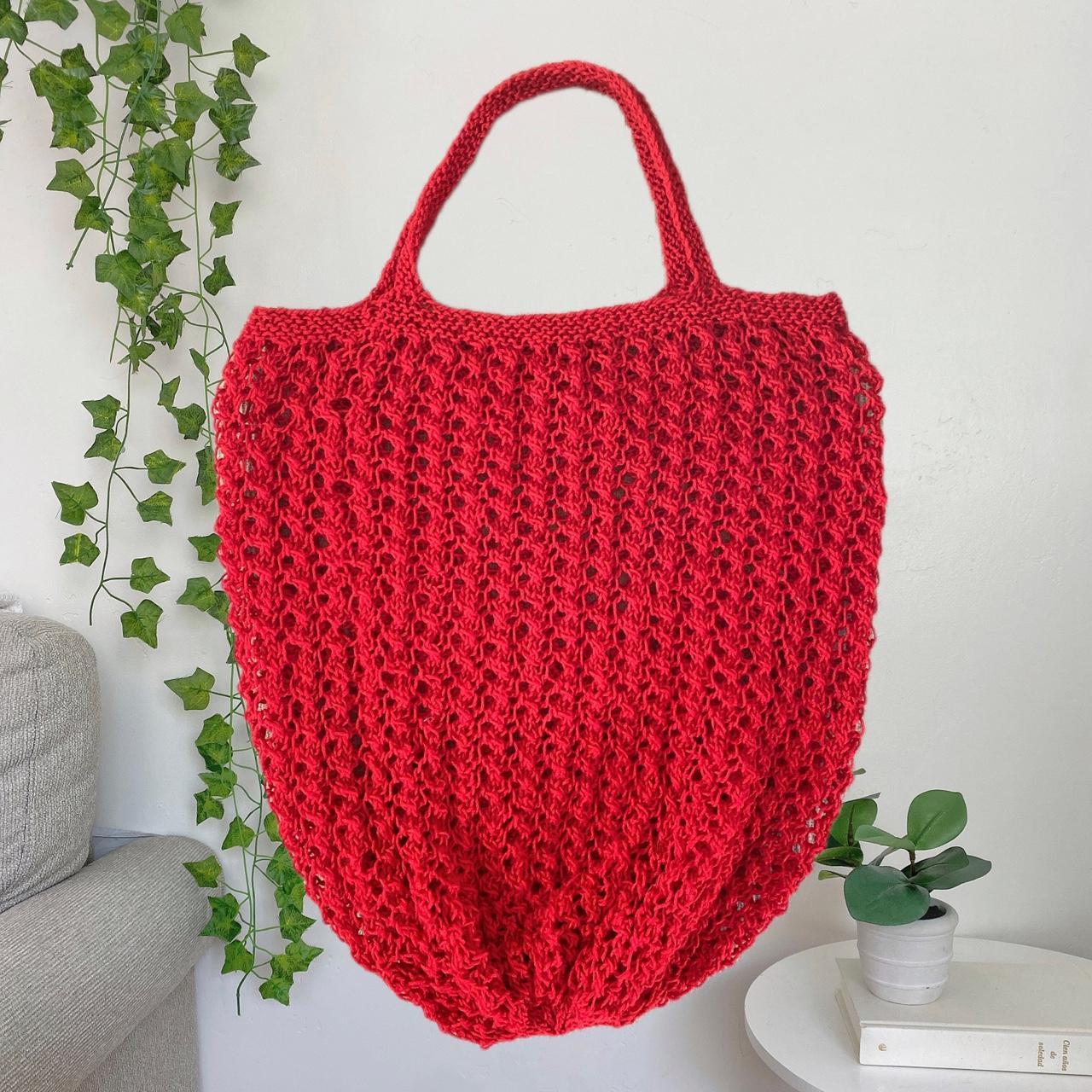Red Crochet Bag - Stretchy - Perfect condition -... - Depop