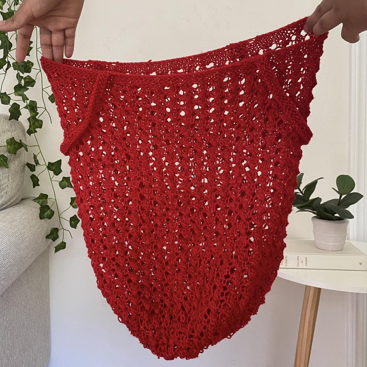 Red Crochet Bag - Stretchy - Perfect condition -... - Depop