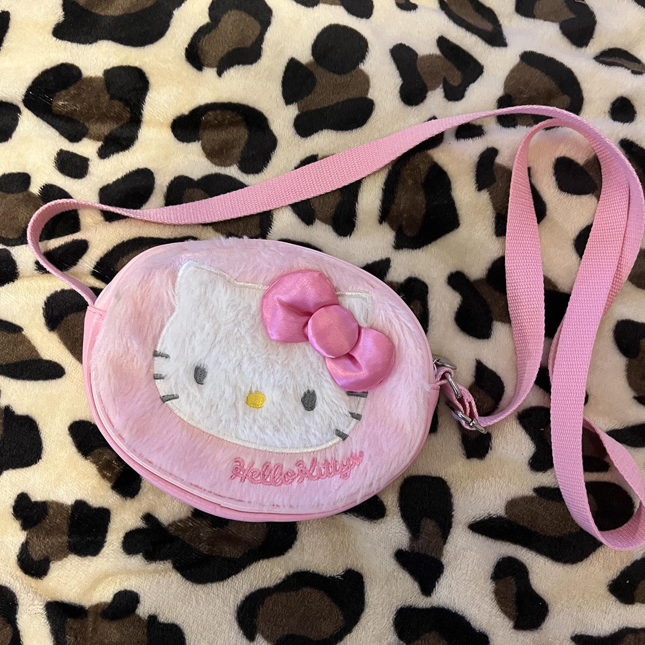 Fluffy pink Hello Kitty purse is in perfect... | Depop