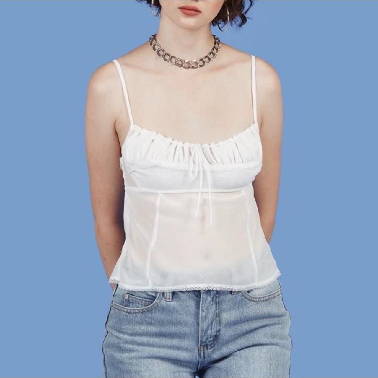 UNIF Women's White Vest | Depop