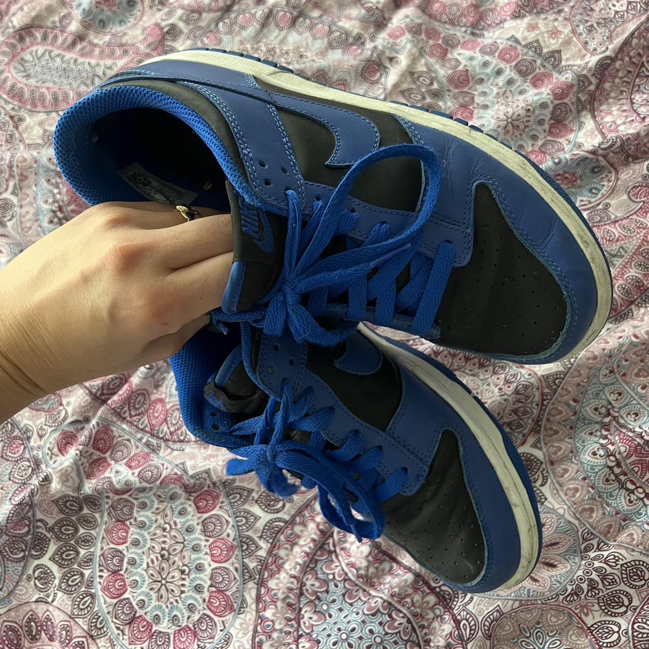 Black and blue Nike dunks Signs on wear on ankle... - Depop