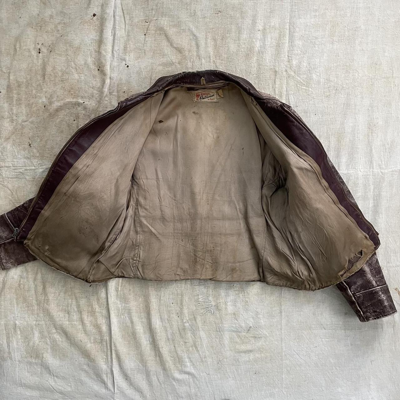 Vintage 50s Hercules Leather Jacket -1950s Hercules... - Depop