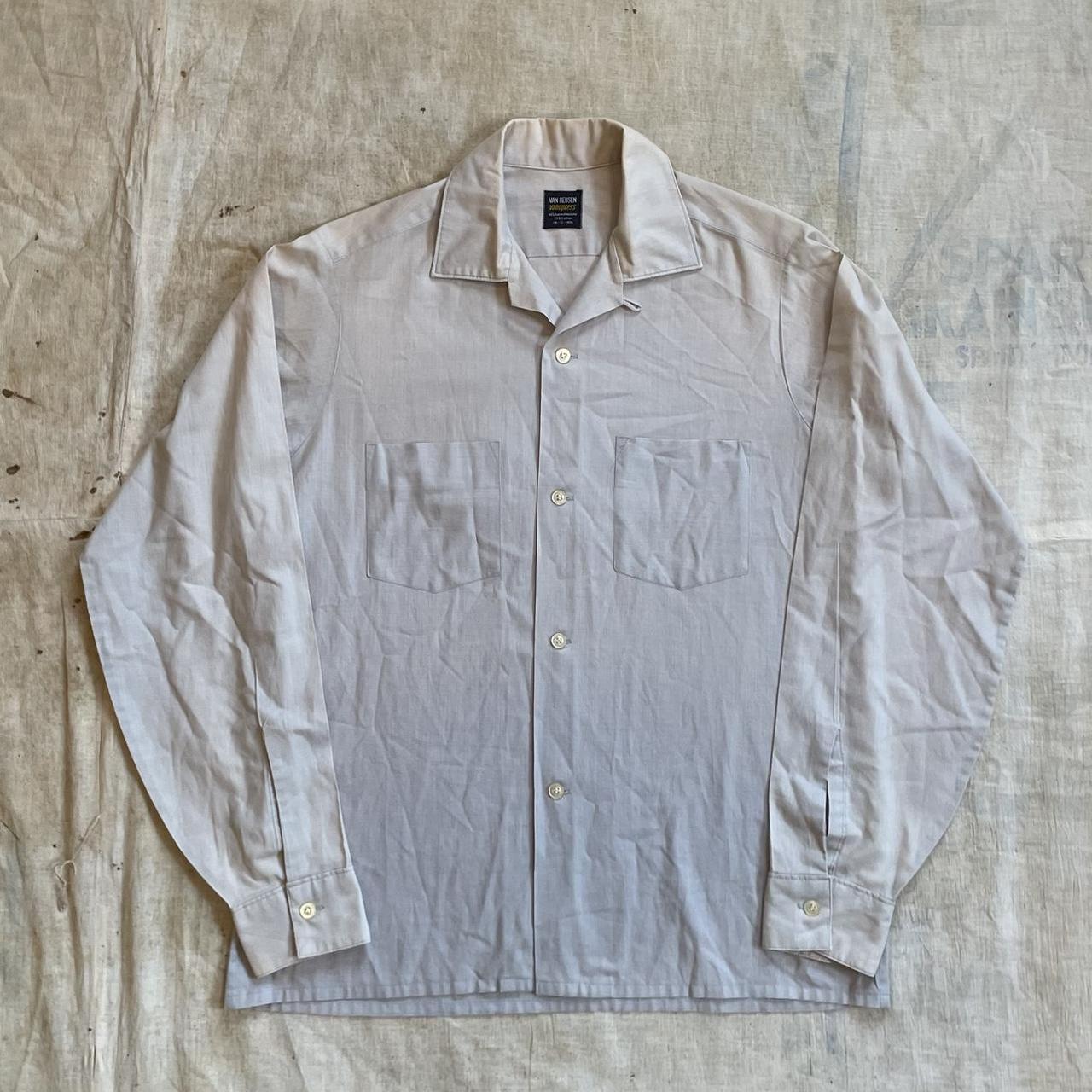 Vintage 60s Loop Collar Shirt -Gradually faded grey... - Depop