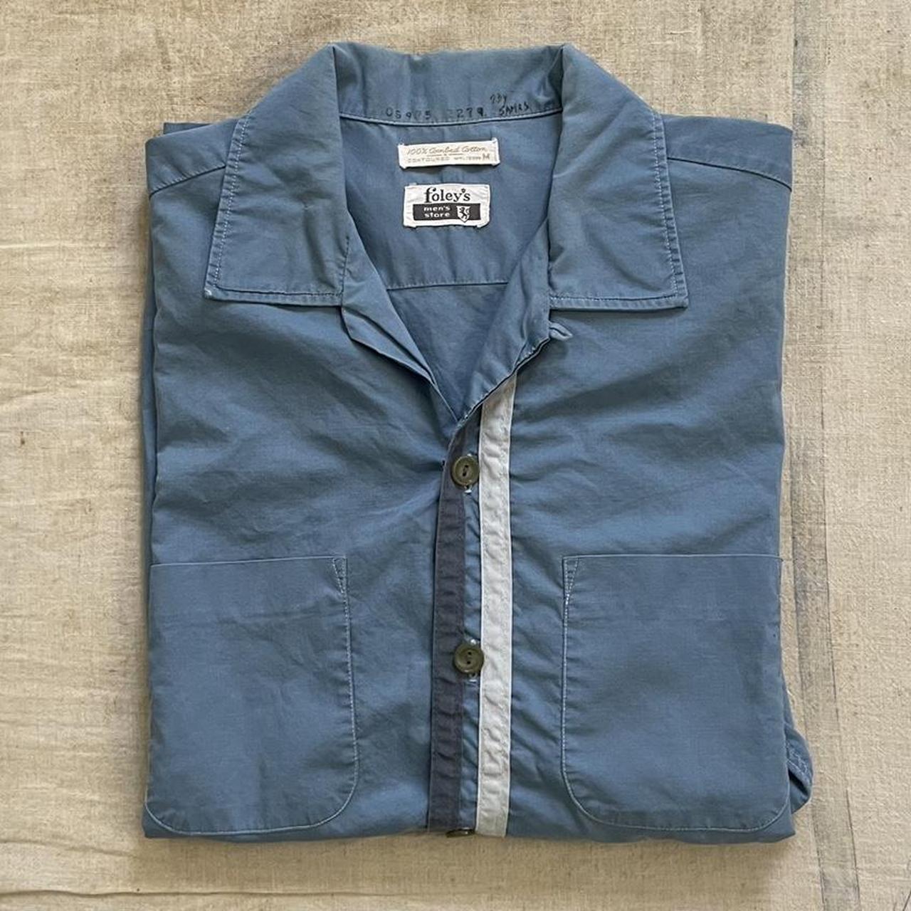 Vintage 1960s Loop Collar Shirt -nice striped front... - Depop