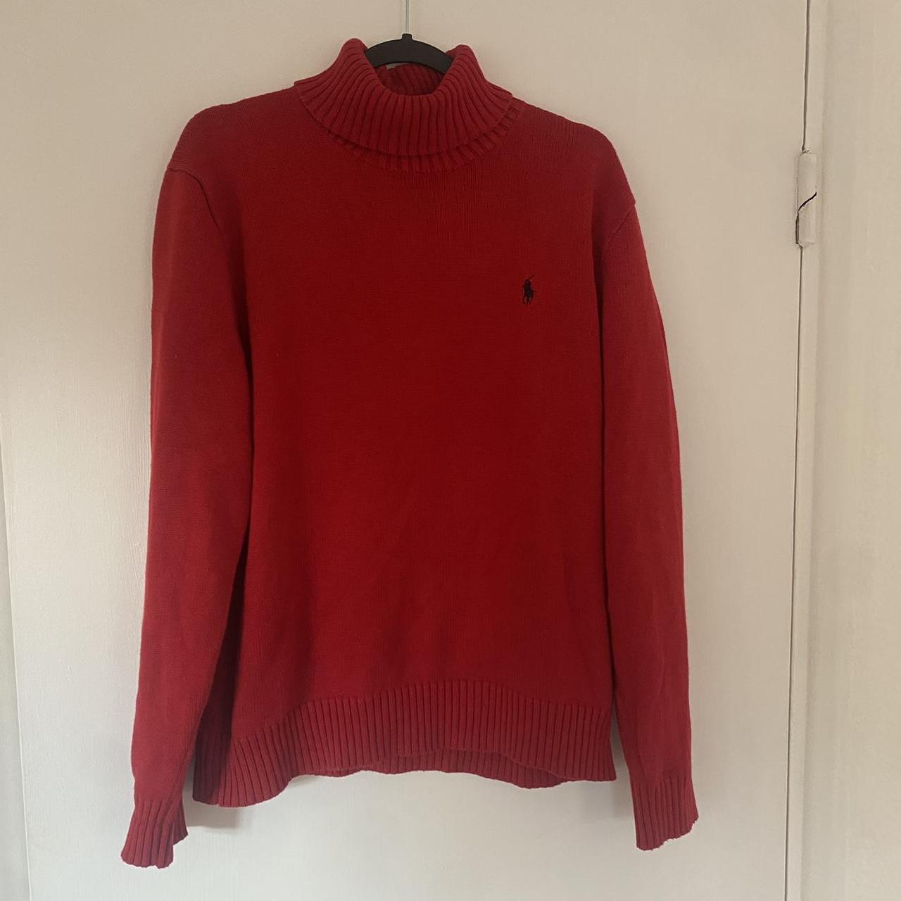 Ralph Lauren roll neck/ turtle neck men’s red jumper... - Depop