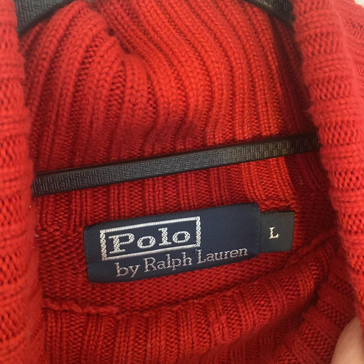 Ralph Lauren roll neck/ turtle neck men’s red jumper... - Depop