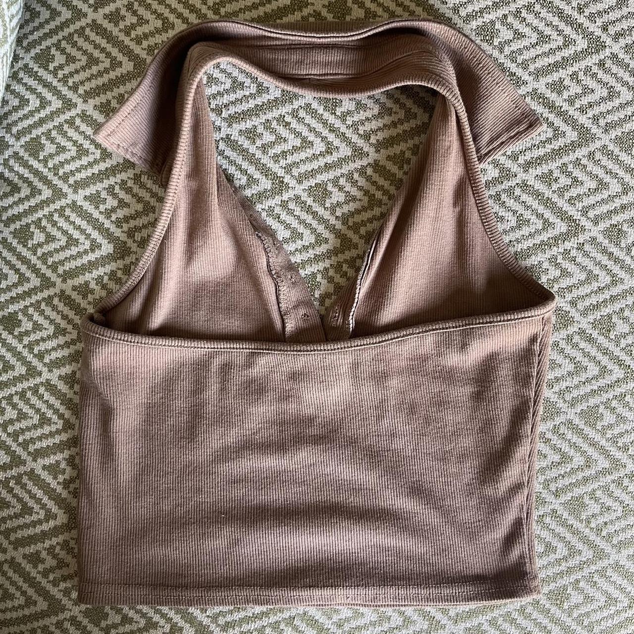 Collared Halter Crop top - size small RIP to my... - Depop