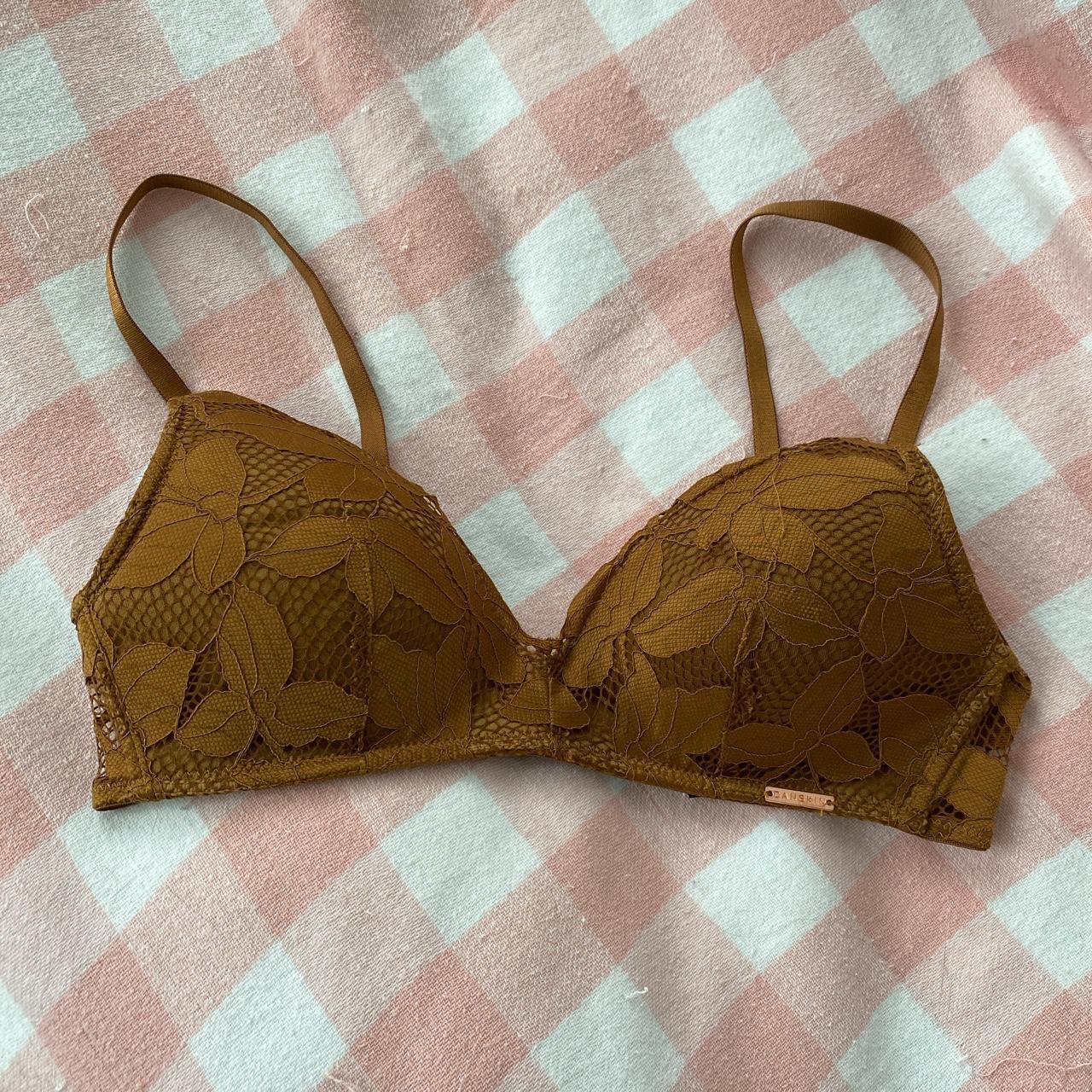 Danskin intimates light brown lace padded bra. Brand... | Depop