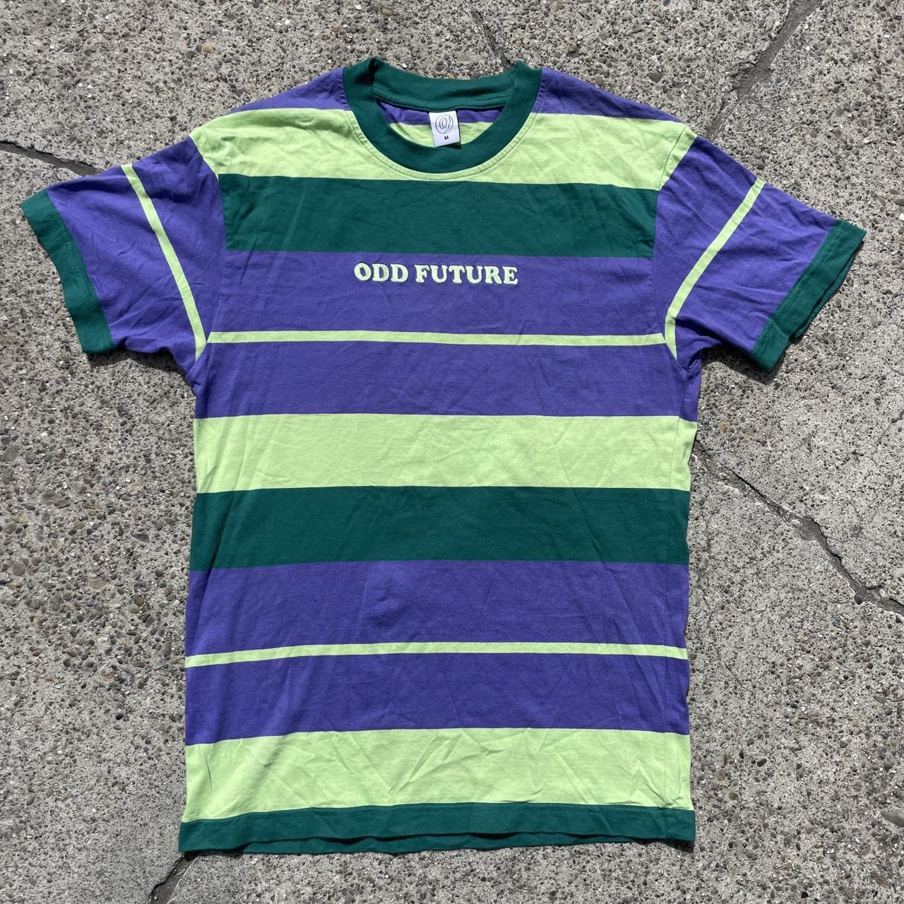 Odd future striped tee size medium Skate rap be... - Depop