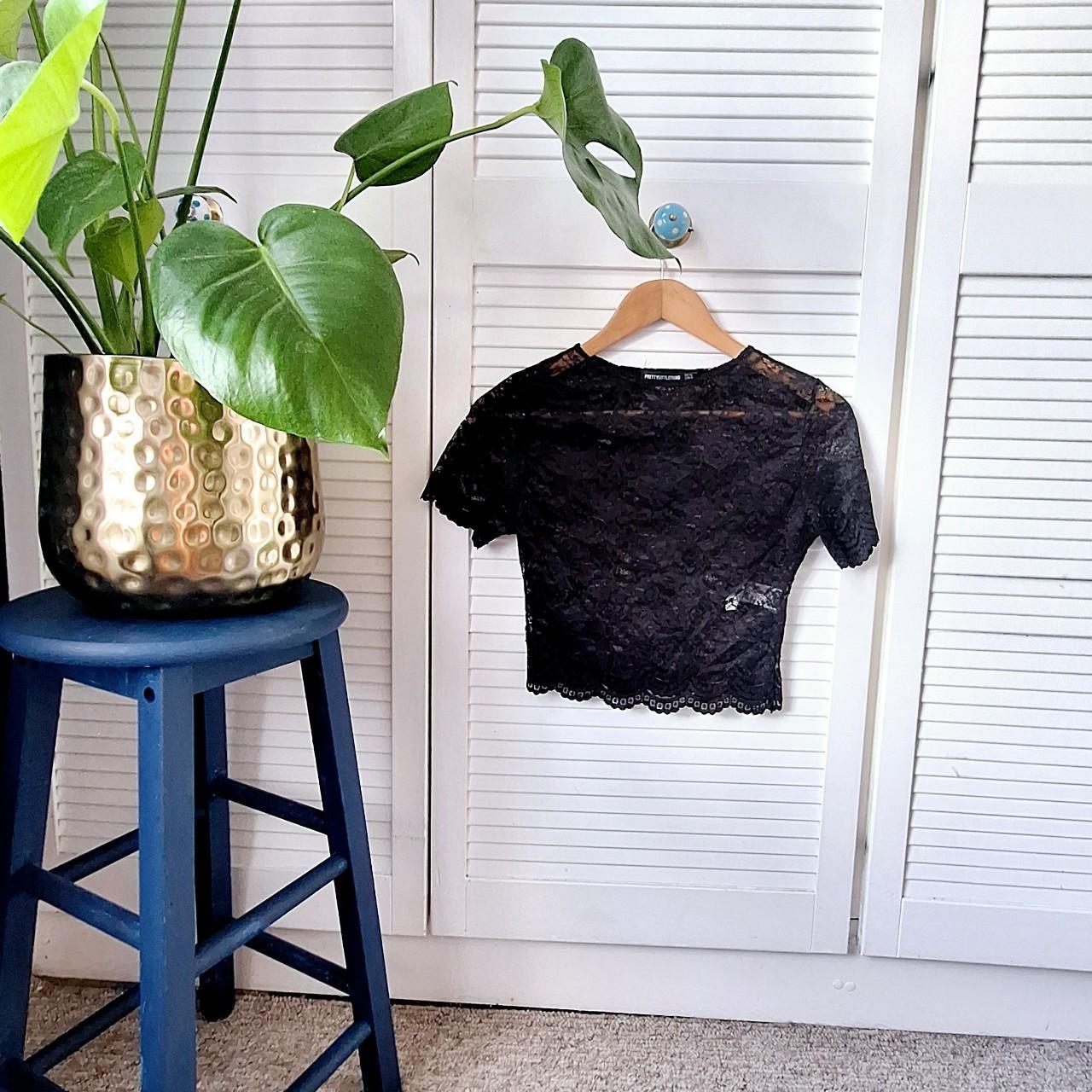 Cute lace PLT black crop. Super sexy with jeans and... | Depop