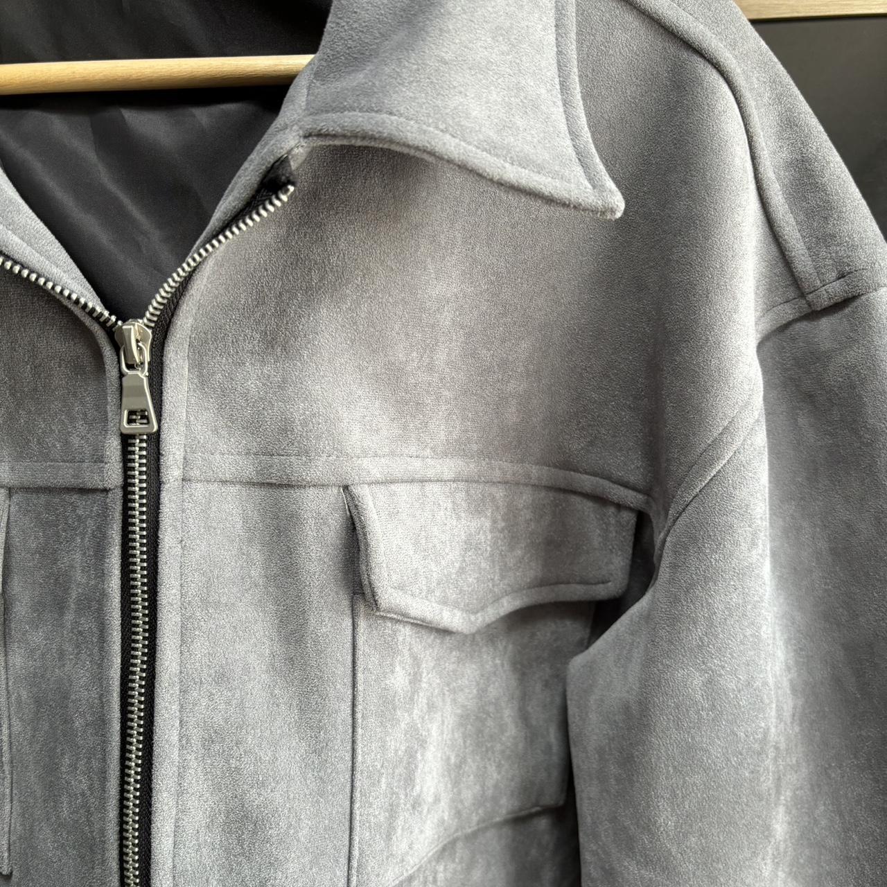 Men’s grey suede jacket Never worn Nice oversized fit - Depop