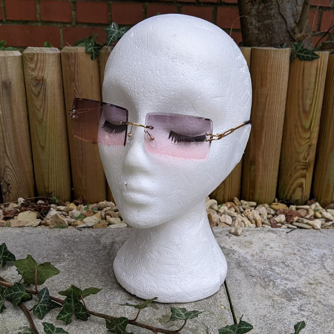 💞Pink Ombre Tint Rectangular Sunglasses 💥Trendy... - Depop