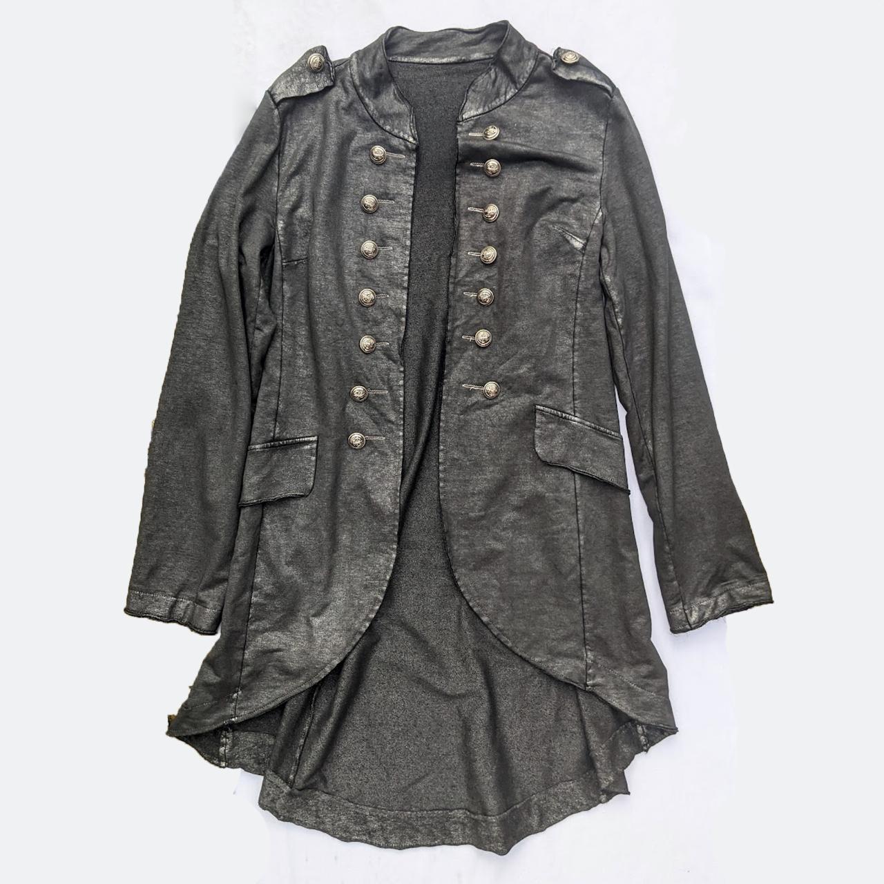 Goth Metallic Military Jacket ☠️Gothic vintage 90s... - Depop
