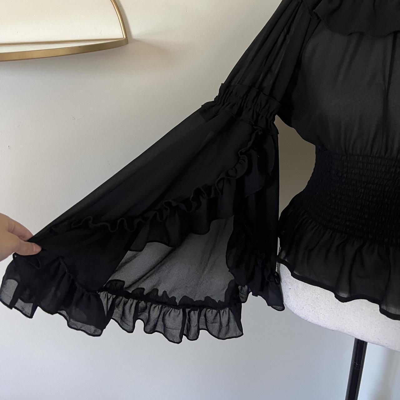 Black gothic blouse with a touch of whimsy and the... | Depop