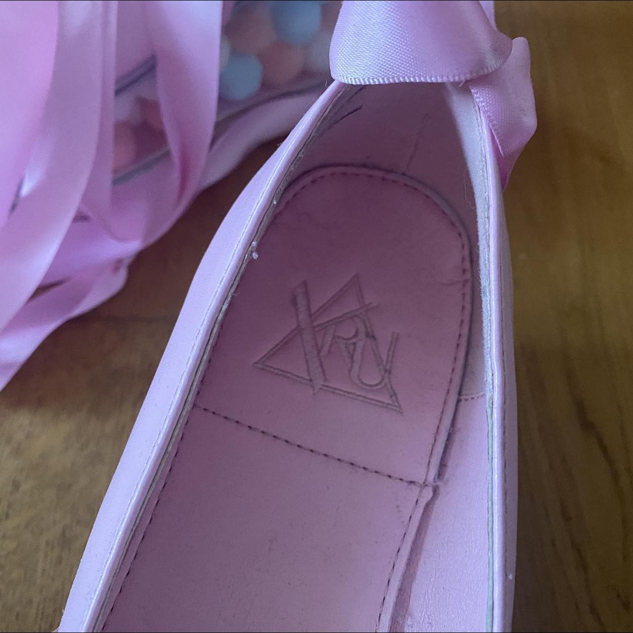 YRU SWAN pink ballet platform shoes with ribbons... - Depop