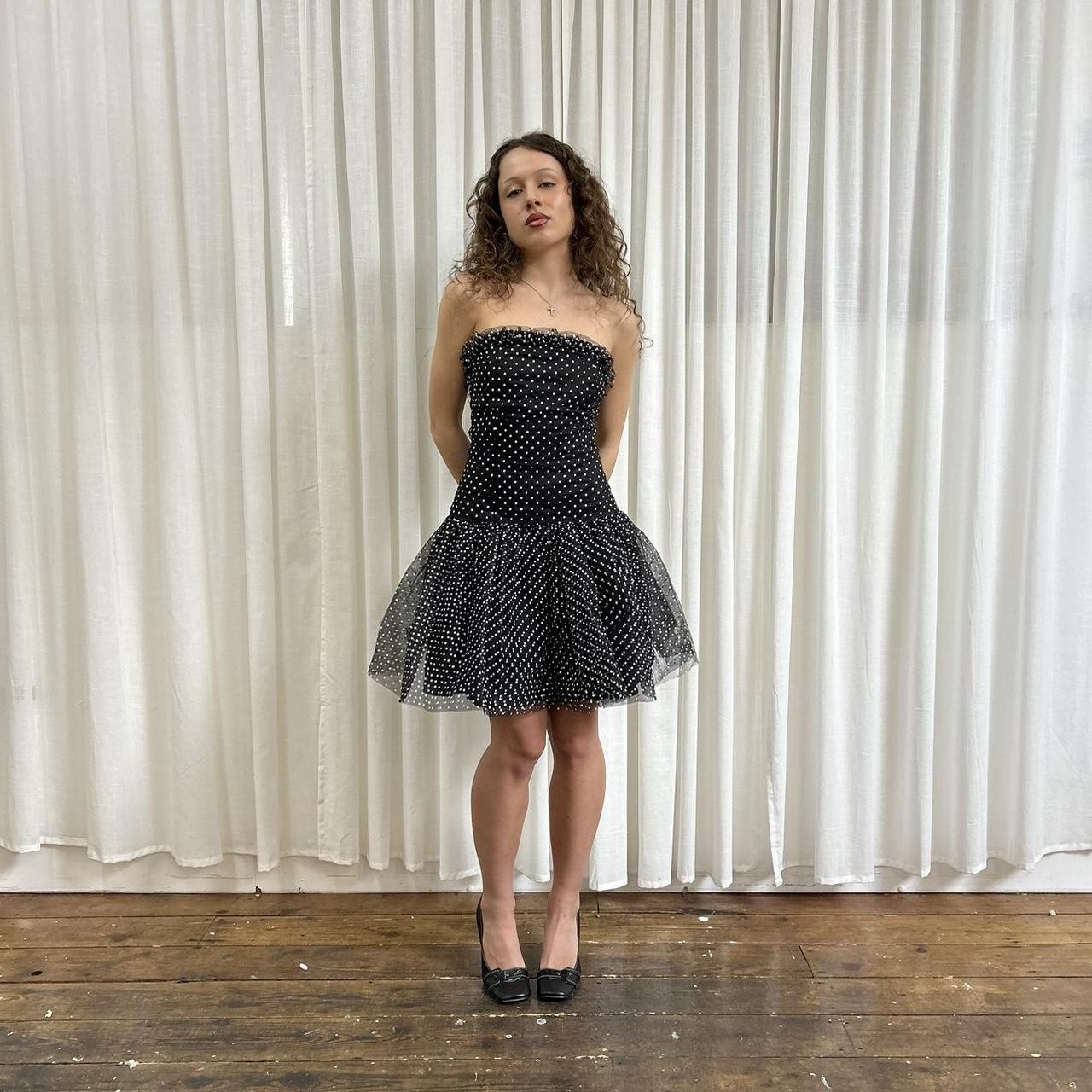 Vintage 90s Ketch polka dot tulle puffball drop... | Depop