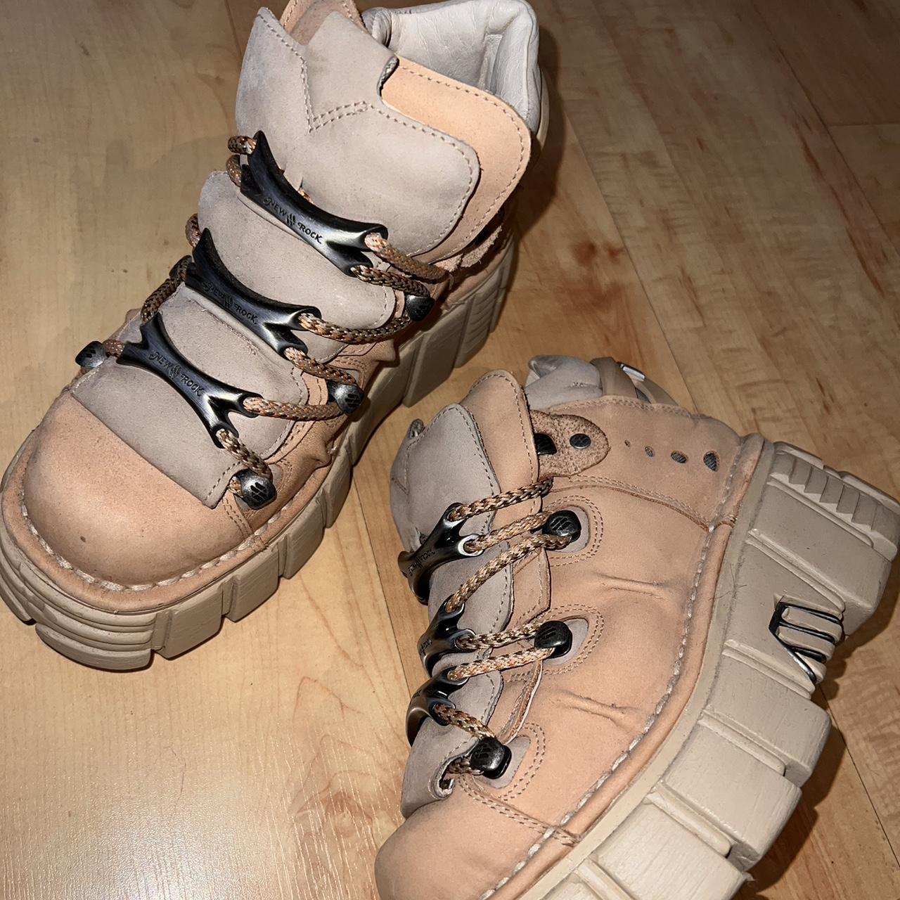 New rocks Size 37 US 7W Tan Great condition #newrocks - Depop