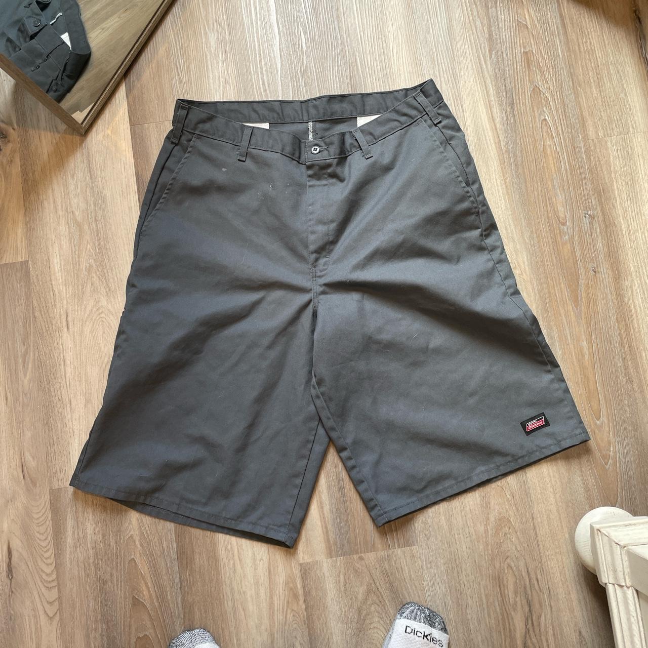 Grey dickie shorts baggy and long Size : 36... - Depop