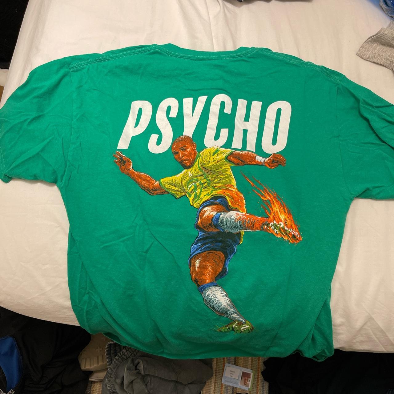 Dave x Adriano Psycho T-Shirt Black & Green Black M... - Depop
