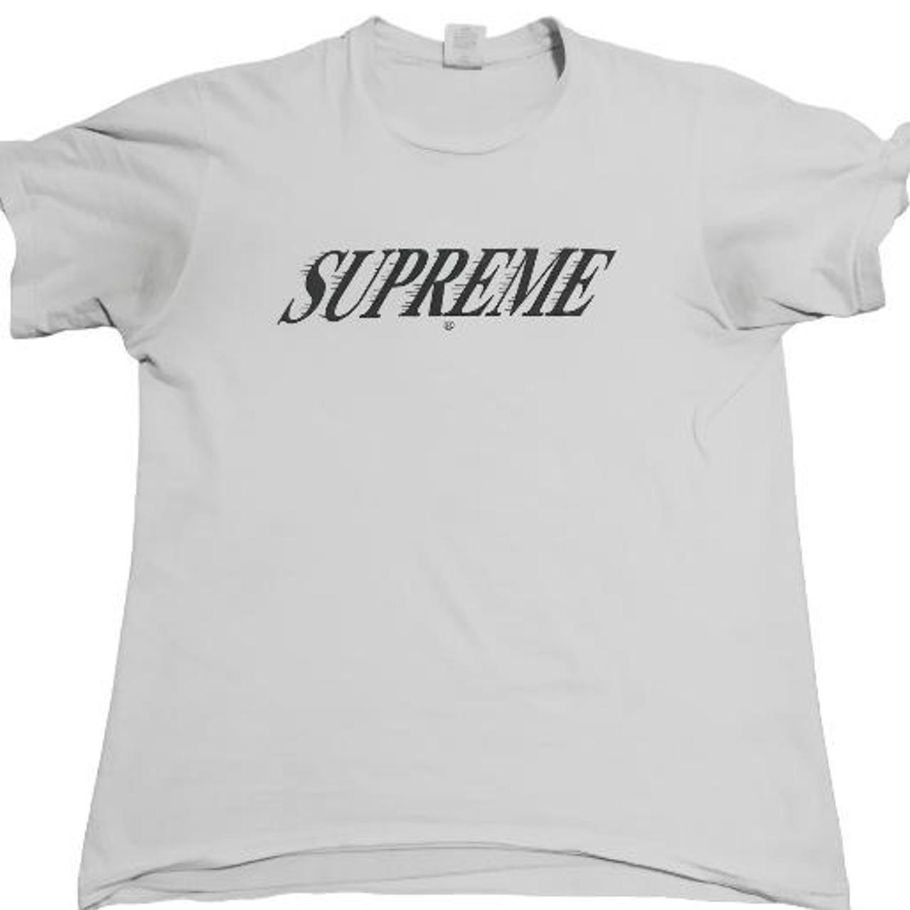 White supreme T-shirt Worn a couple times Size... - Depop