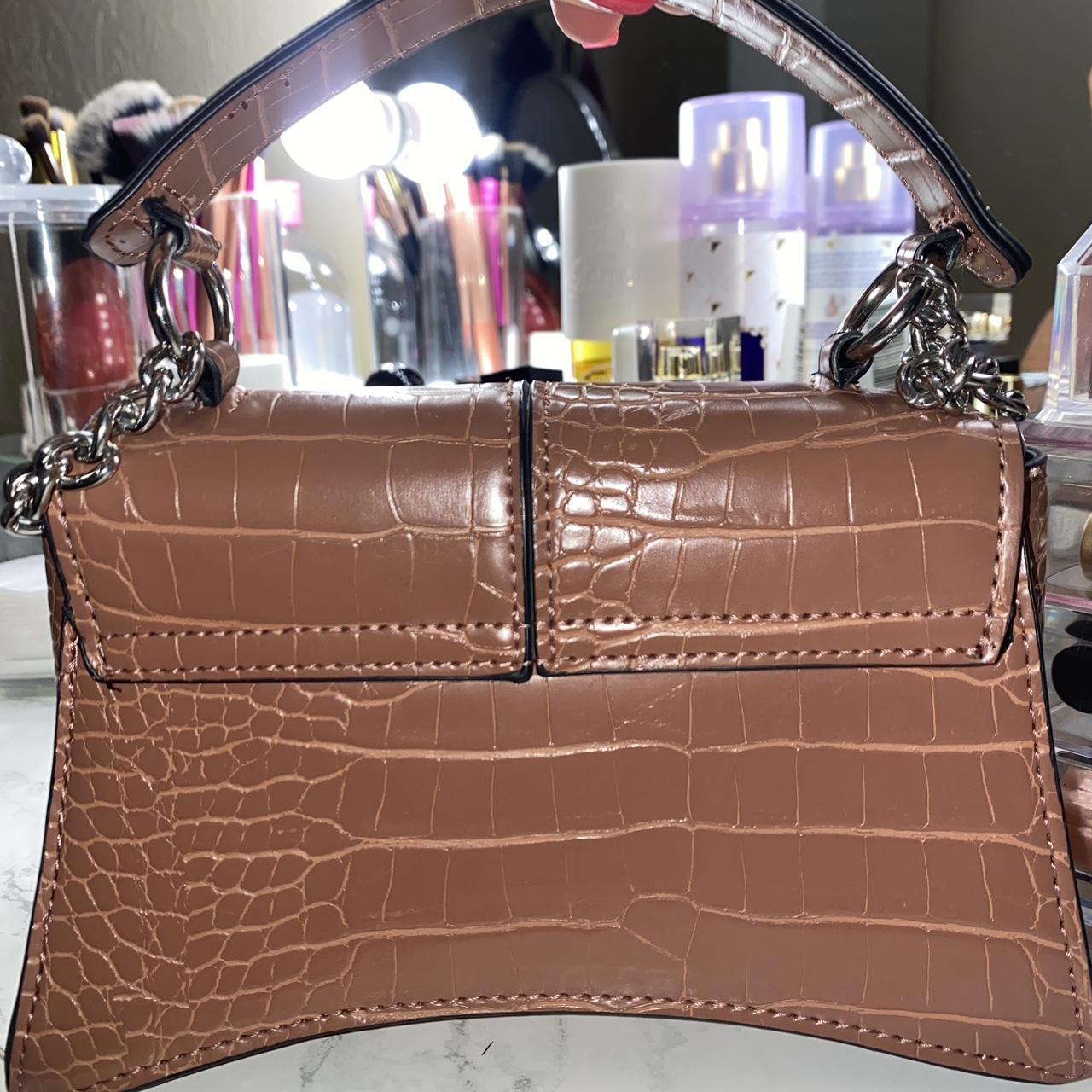 Small Brown Croc Style handbag, comes with cross... - Depop