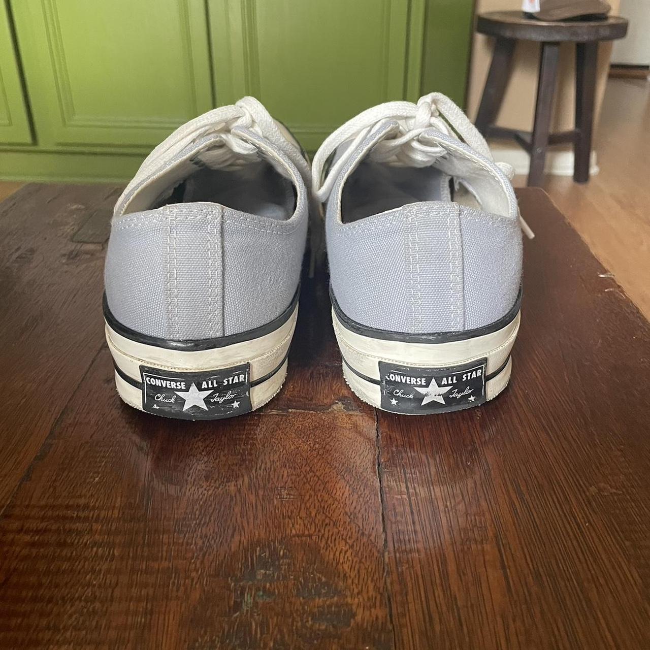Converse Men's Grey and Blue Trainers | Depop