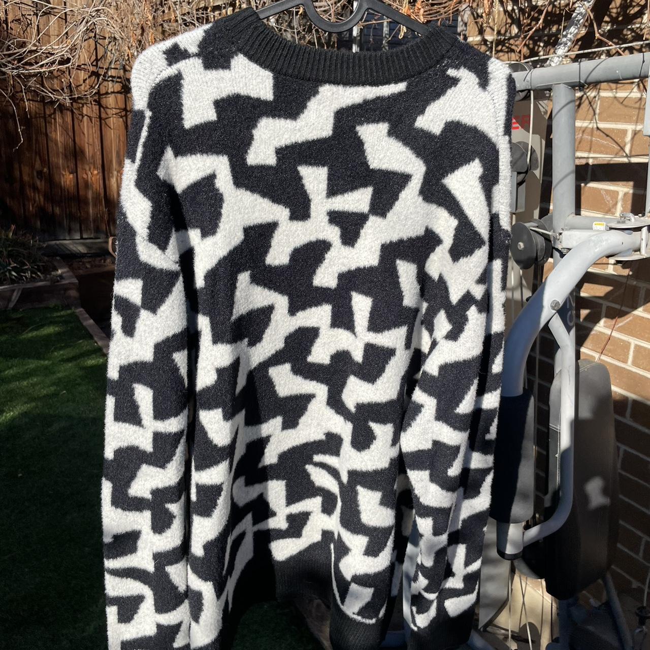 Butter goods black and white knit jumper worn less... - Depop