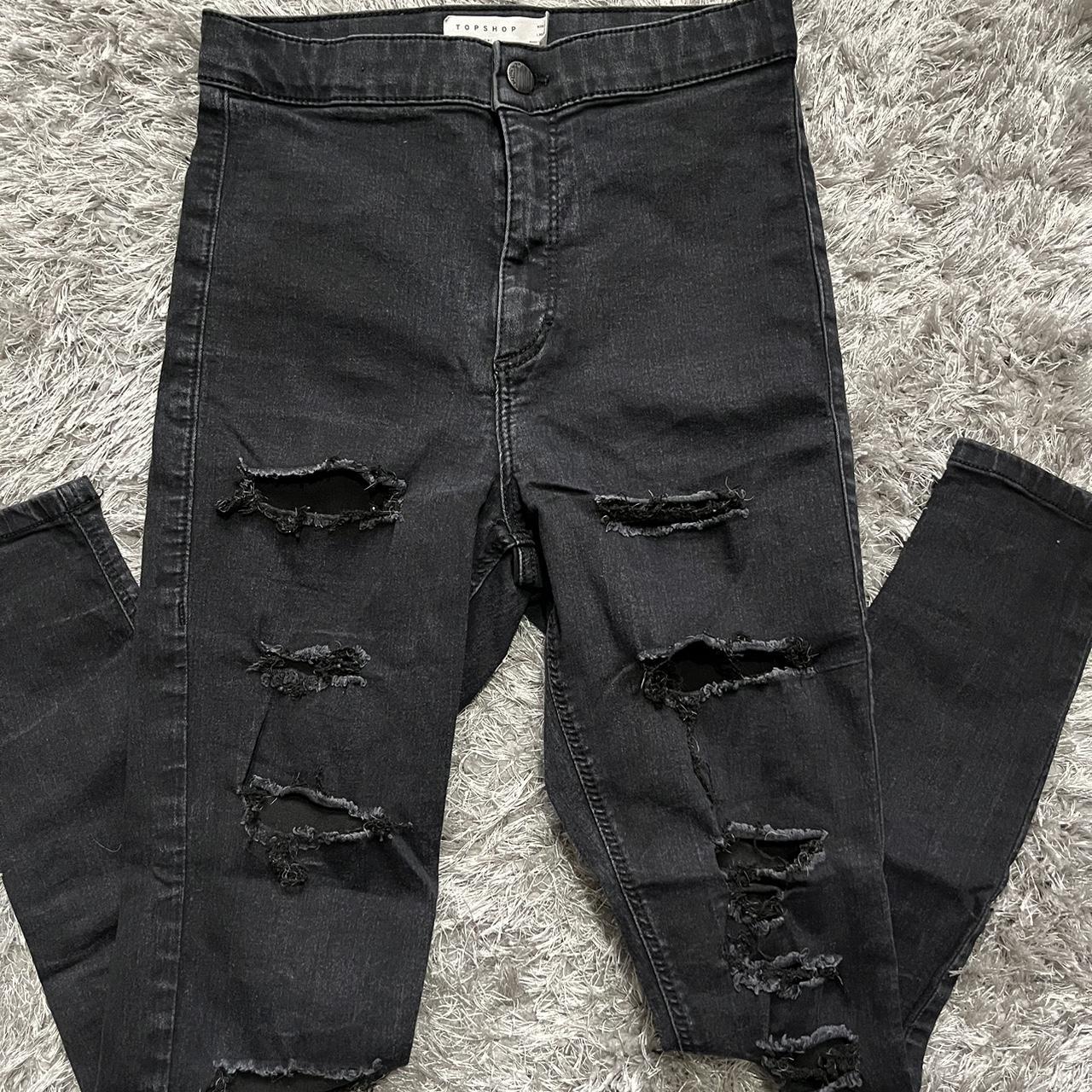 Black ripped topshop Joni skinny jeans 🖤 Worn a few... - Depop
