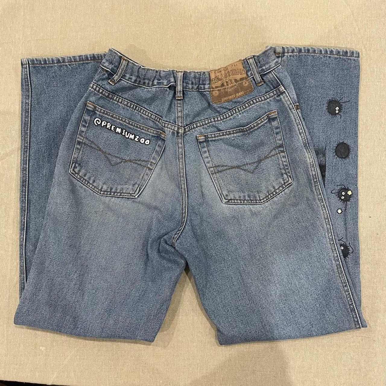Studio Ghibli custom painted Jeans Brand: Bulls... - Depop